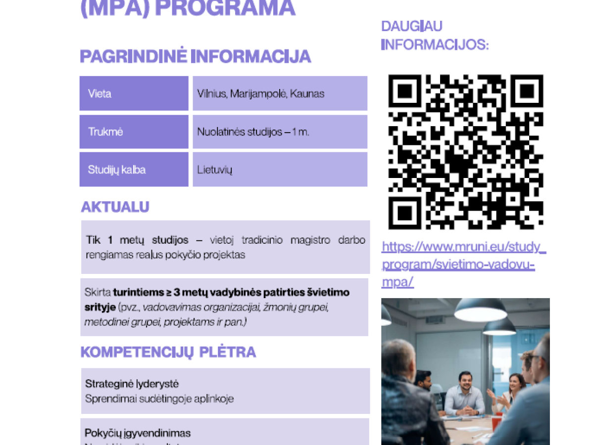 Švietimo srities vadovams magistrantūros studijos | Trakų rajono ...